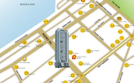 Location & Address of University Tower Malate - Manila.